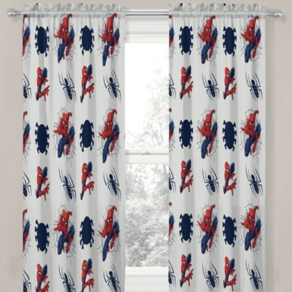 Marvel | Accents | Marvel Spiderman Curtain Panel Action Hero Rod ...